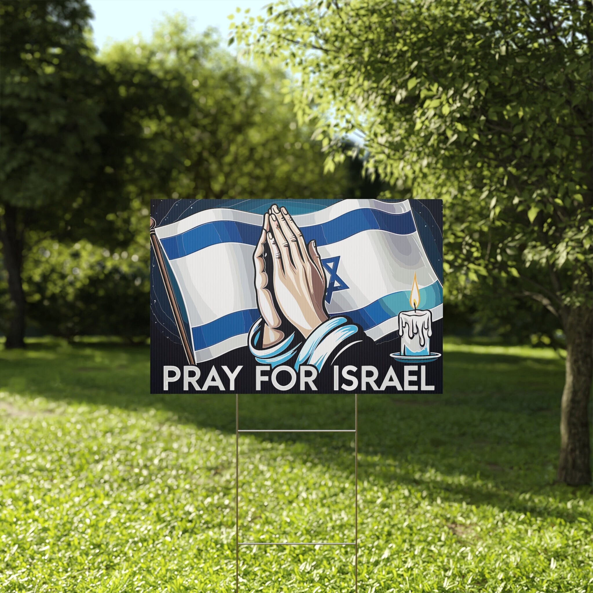 Pray for Israel: Flag Yard Sign, Support Israel, Pray for Israel, Metal ...
