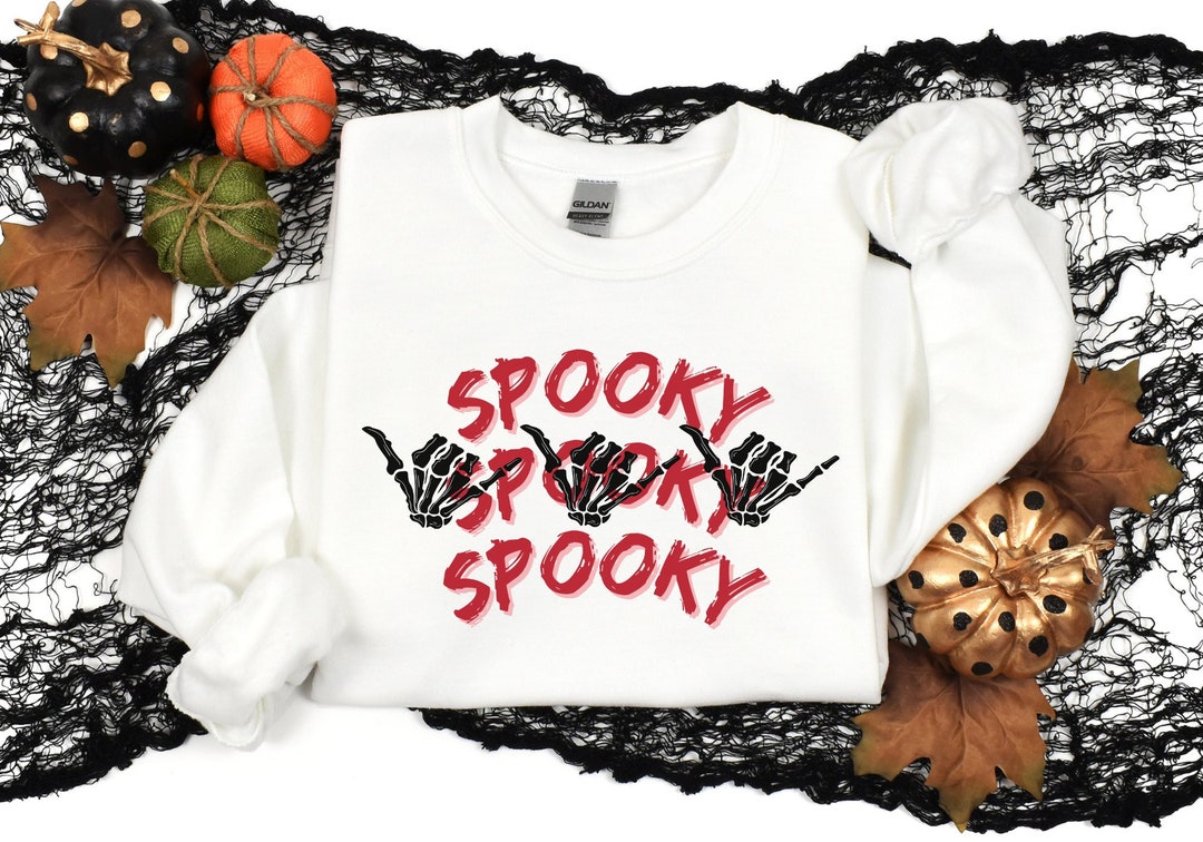 Spooky Aloha Skeleton Hands Halloween Costume Fall Sweatshirt, Fall ...