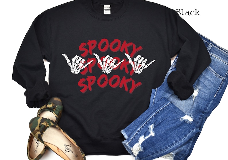 Spooky Aloha Skeleton Hands Halloween Costume Fall Sweatshirt, Fall ...