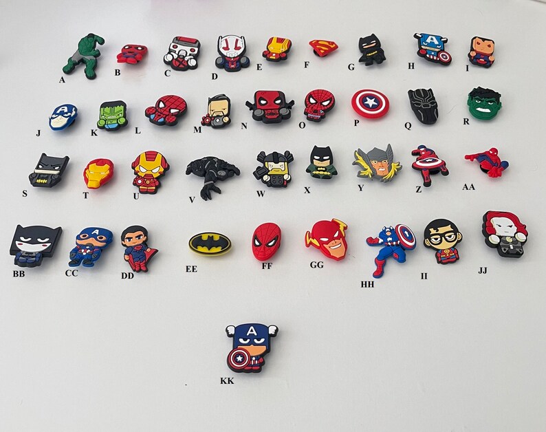 Superhero Shoe Charms - Etsy