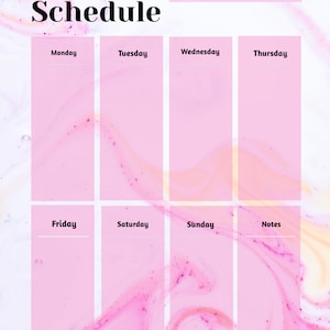Pretty in Pink Weekly Planner Template - Etsy