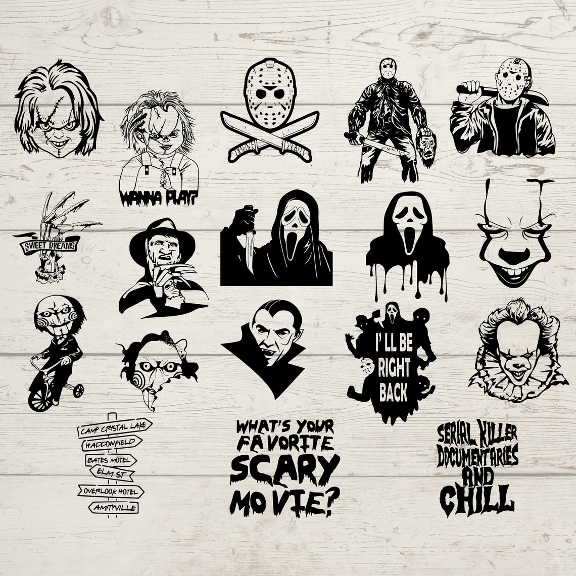 Horror Character Collage JPG ONLY - Etsy