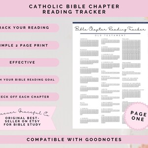 CATHOLIC Bible Chapter Tracker Printable Template - Etsy