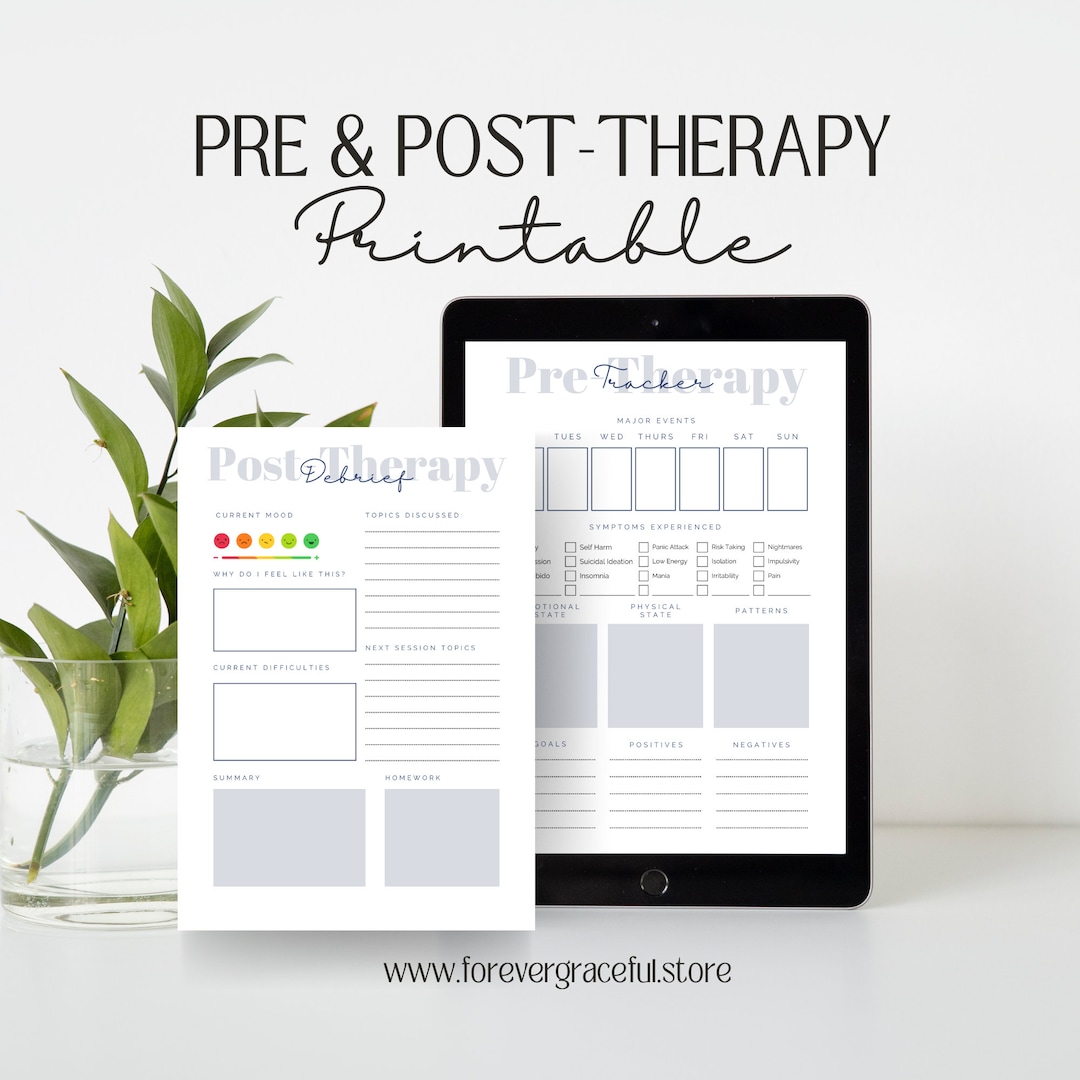 Pre-therapy & Post-therapy Printable Worksheets - Etsy