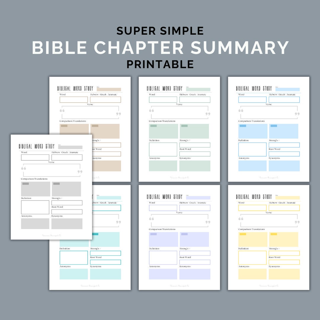 Biblical Word Study Printable Template - Etsy