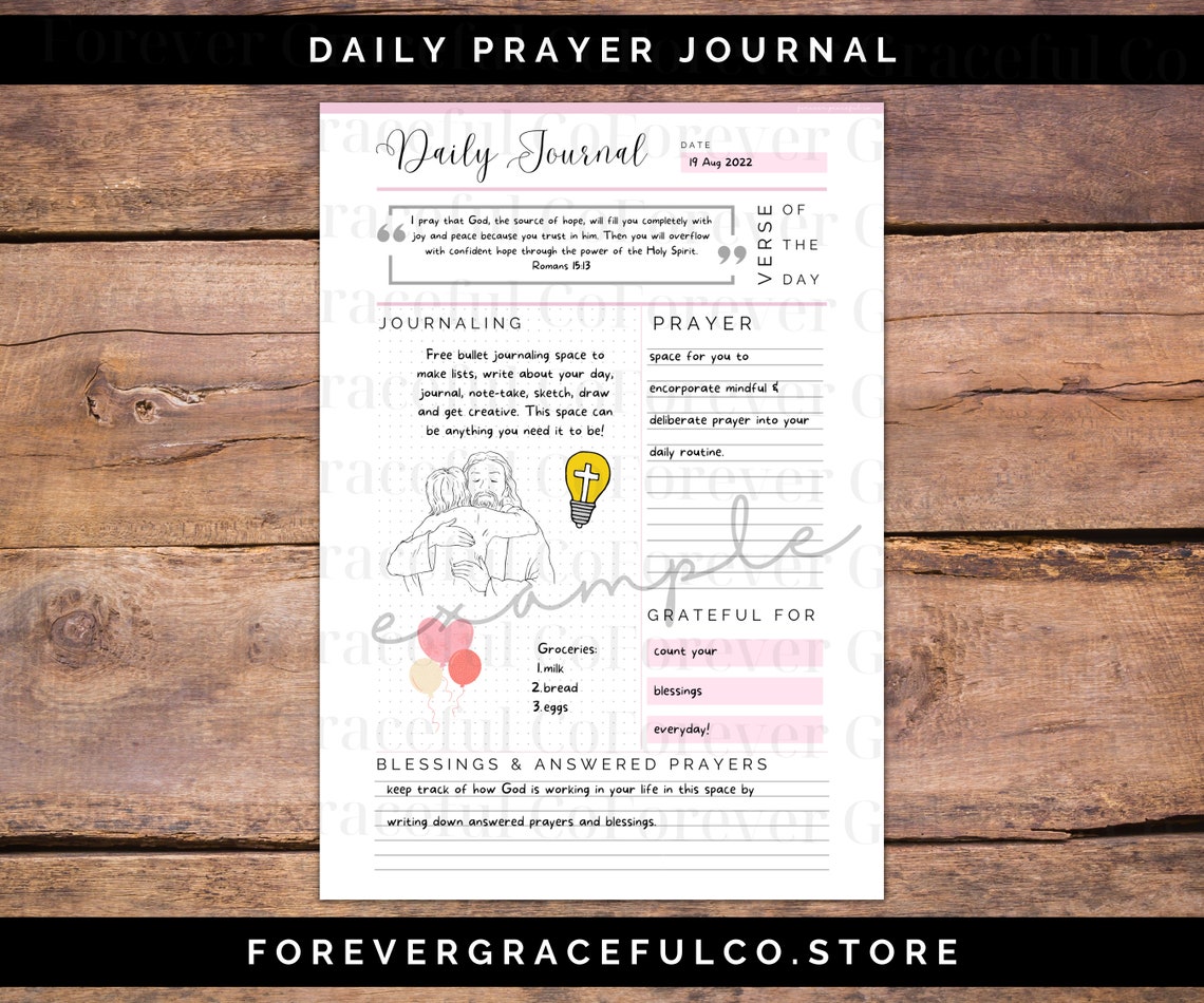 Daily Prayer Journal Printable Template - Etsy
