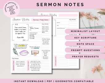 Printable Sermon Notes Template Bible Study Printable Sermon Notes ...