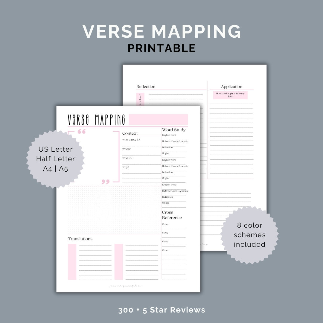 Bible Verse Mapping Printable Template - Etsy