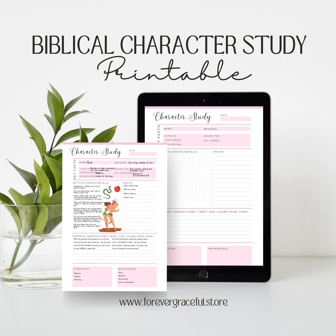 Biblical Character Study Printable - Etsy