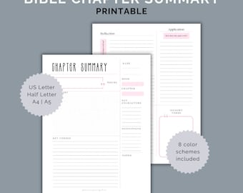 Printable Bible Chapter Summary Template: Organize Your Bible Study ...