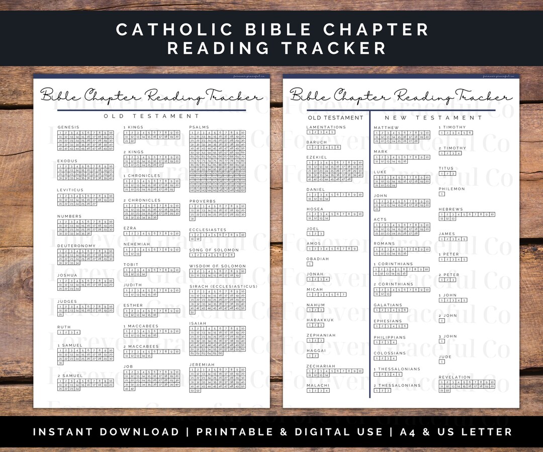 CATHOLIC Bible Chapter Tracker Printable Template - Etsy
