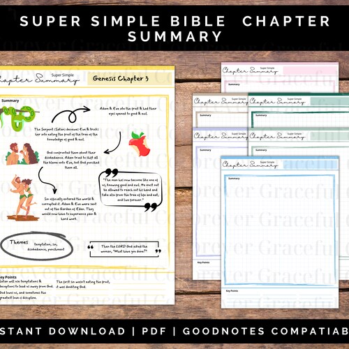Bible Chapter Summary Printable Template - Etsy