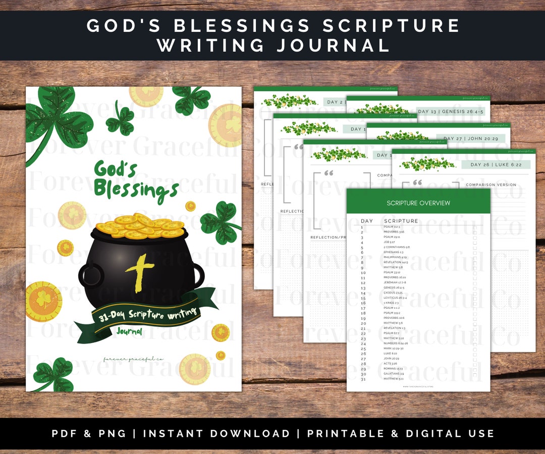 God's Blessings 31- Day Scripture Writing Journal - Etsy