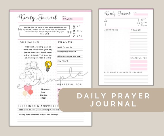 Daily Prayer Journal Printable Template - Etsy