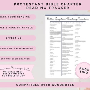 Protestant Bible Chapter Tracker - Etsy
