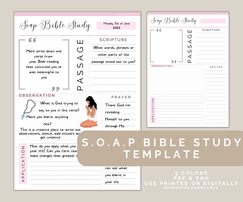 SOAP Bible Study Printable Template. - Etsy