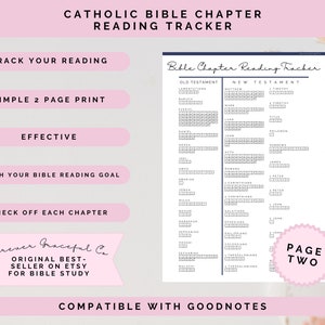 CATHOLIC Bible Chapter Tracker Printable Template - Etsy