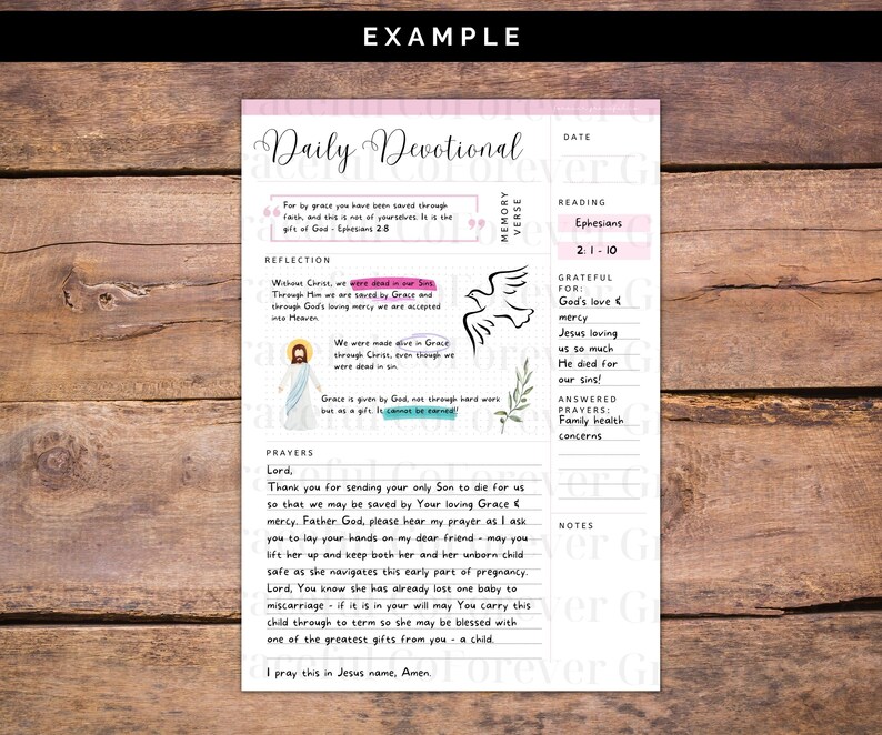 Daily Devotional Journal Printable Template - Etsy