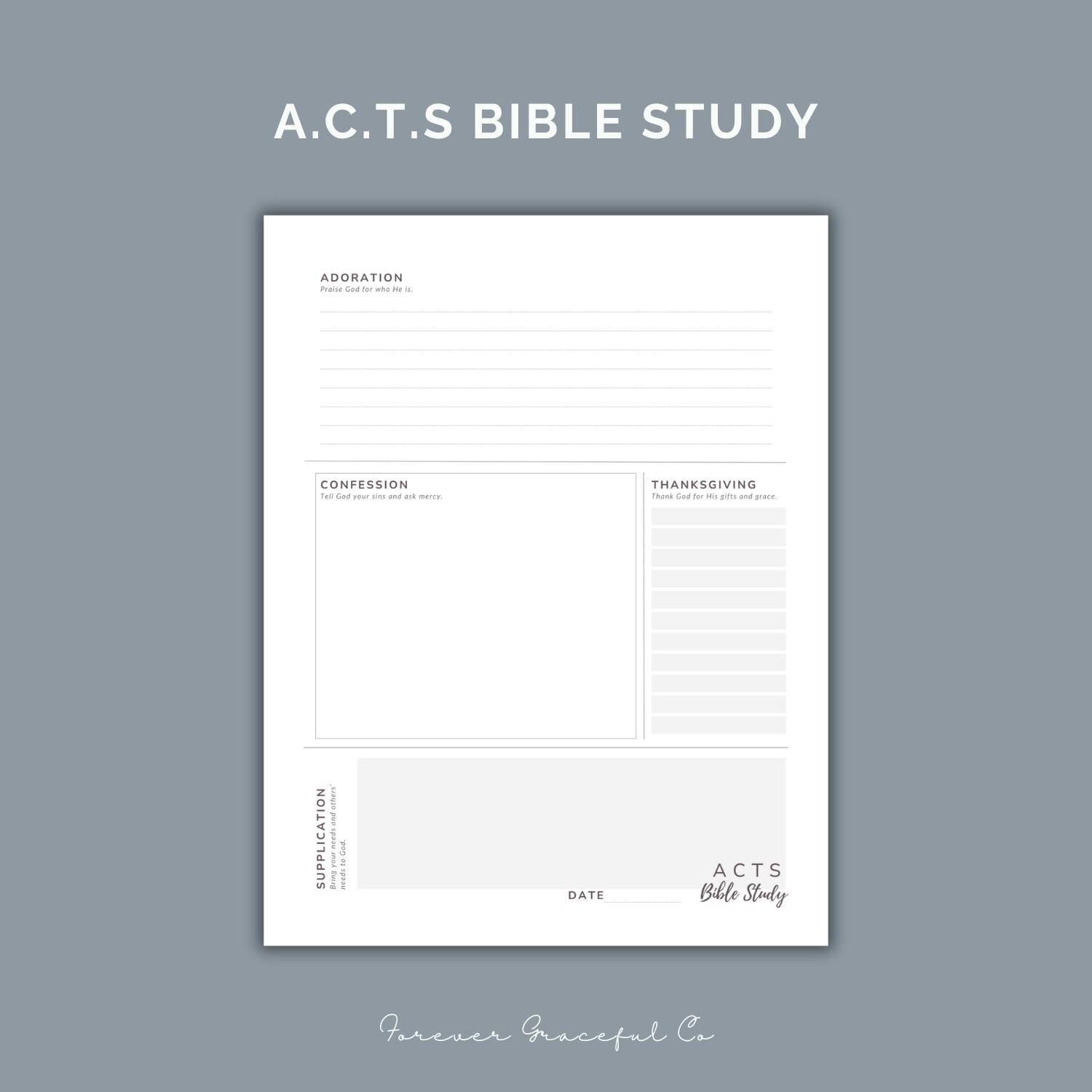 ACTS Bible Study Printable Template - Etsy