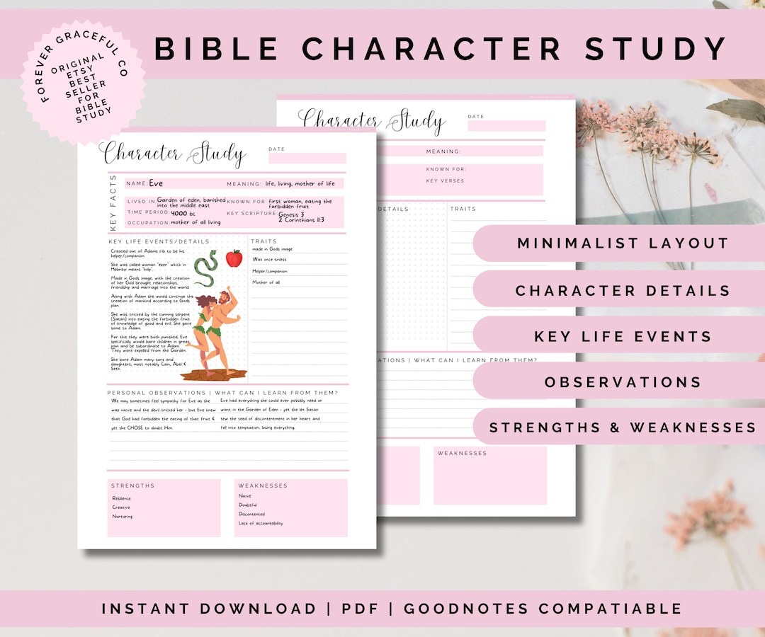 Biblical Character Study Printable - Etsy