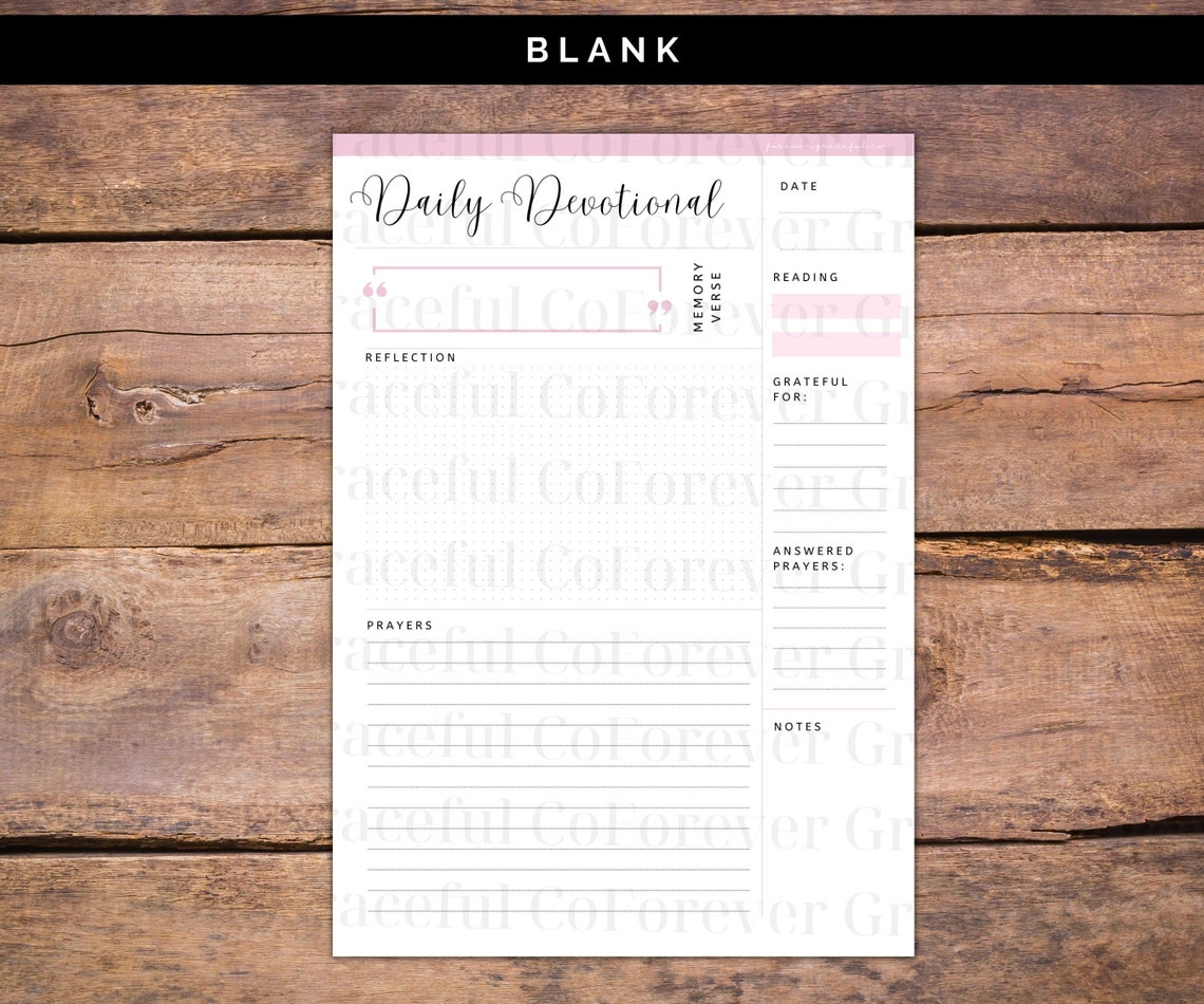 Daily Devotional Journal Printable Template - Etsy