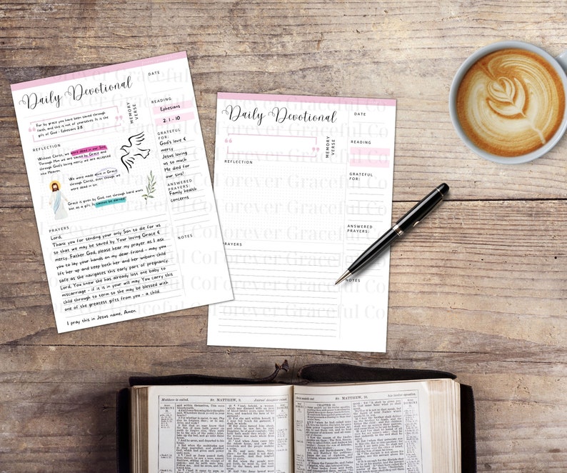 Daily Devotional Journal Printable Template - Etsy