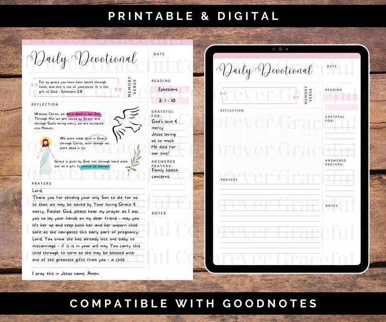 Daily Devotional Journal Printable Template - Etsy