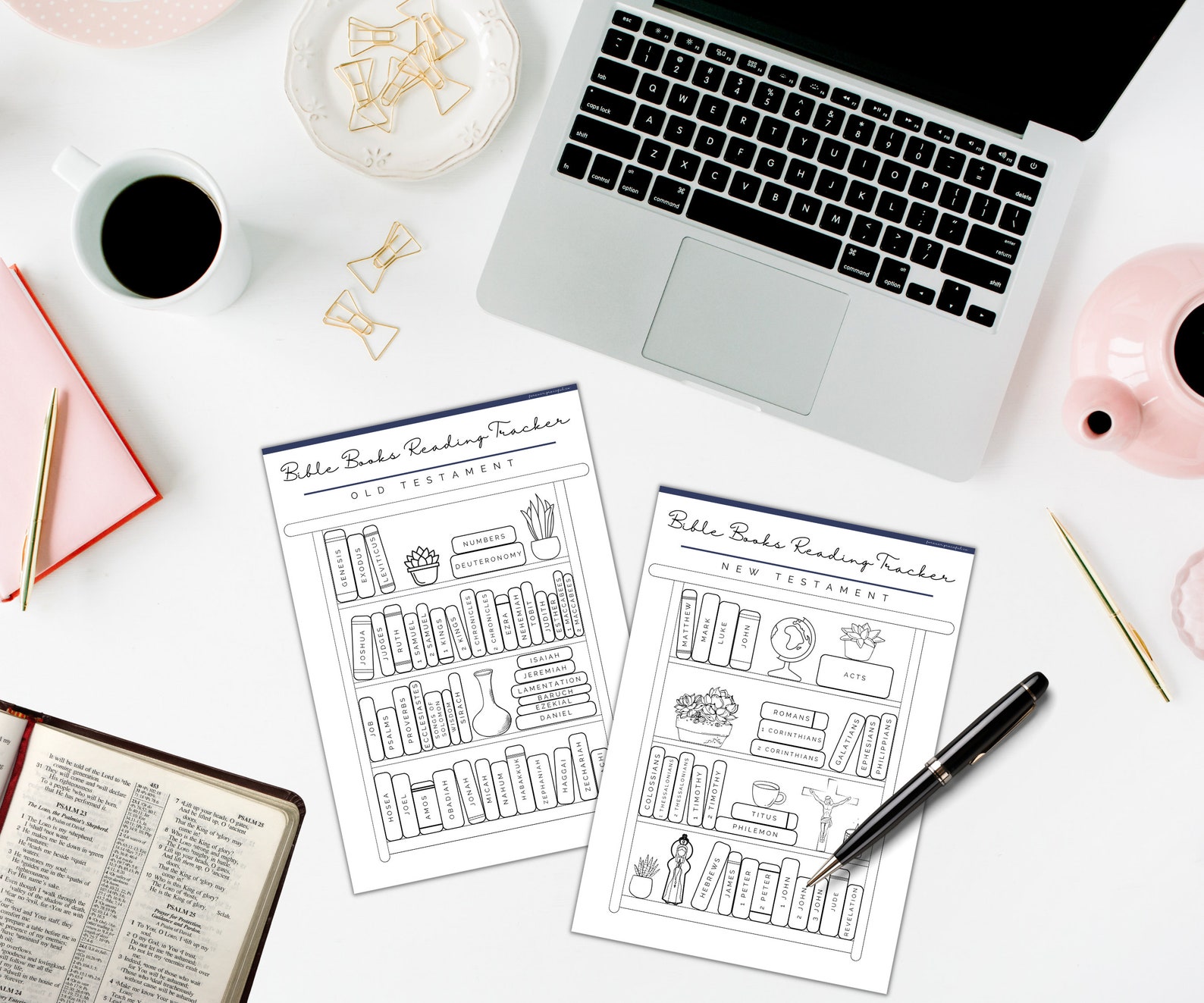 CATHOLIC Bible Bookshelf Tracker Printable Template - Etsy