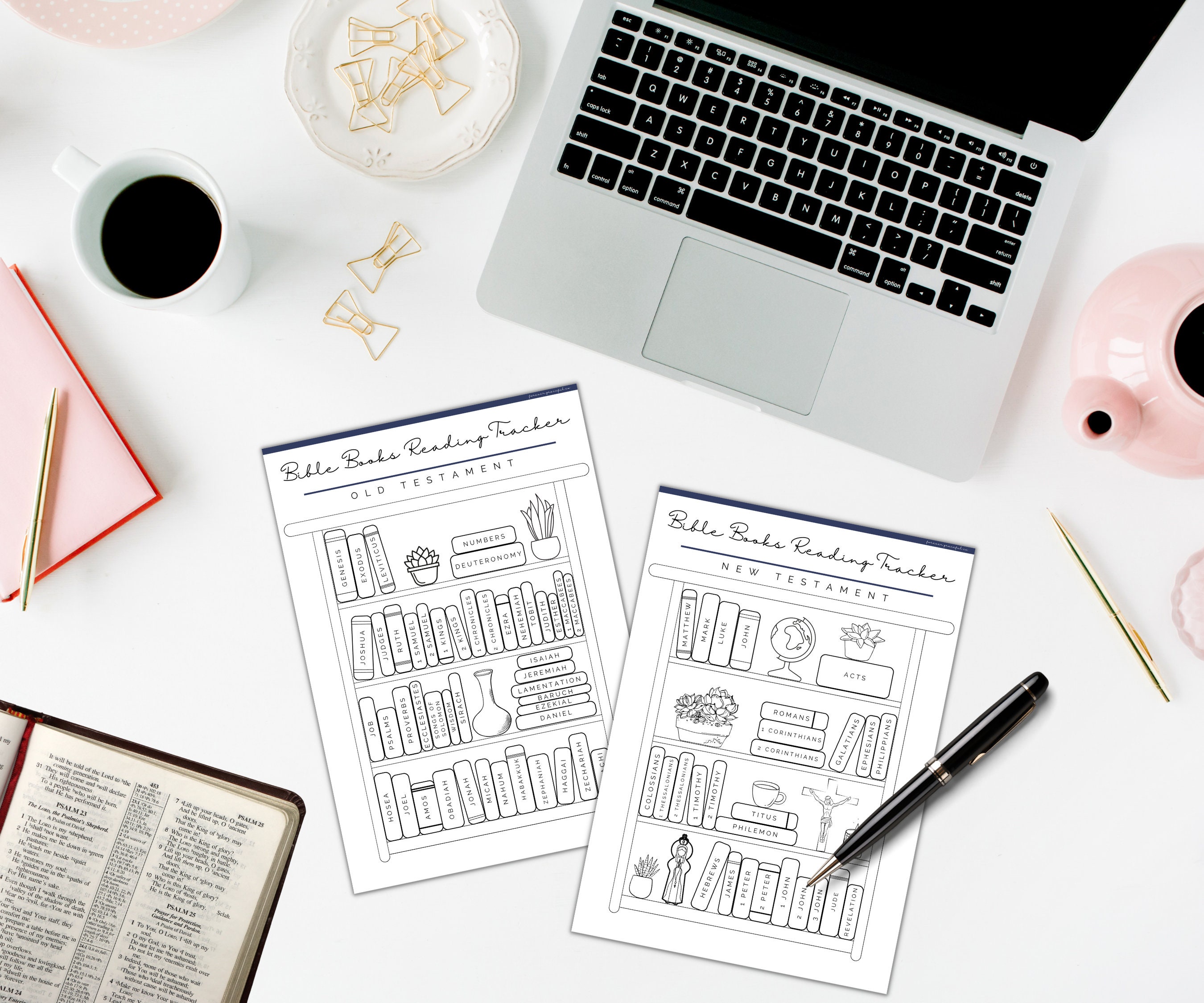 CATHOLIC Bible Bookshelf Tracker Printable Template - Etsy