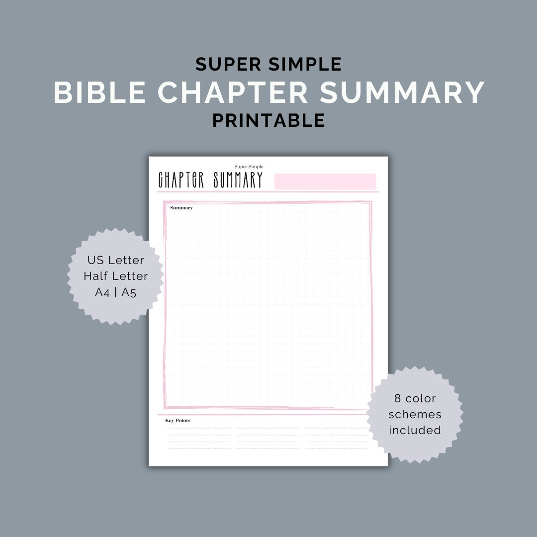 SUPER SIMPLE Bible Chapter Summary Printable Template - Etsy