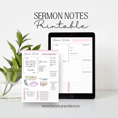 Faith Journal Printable Bible Study Sheets Sermon Notes - Etsy