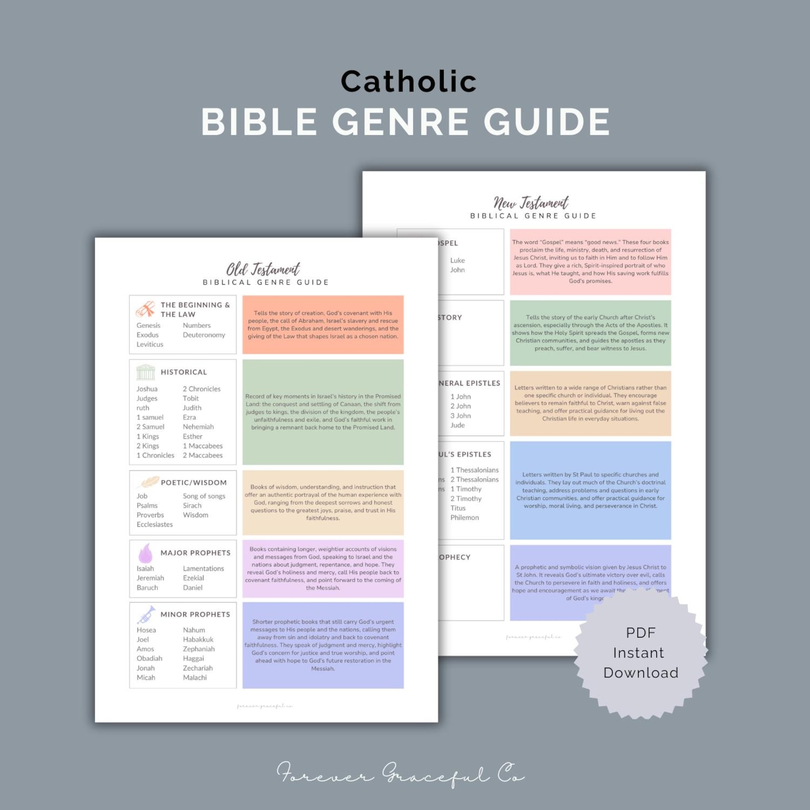 CATHOLIC Bible Genres Breakdown Printable Template - Etsy