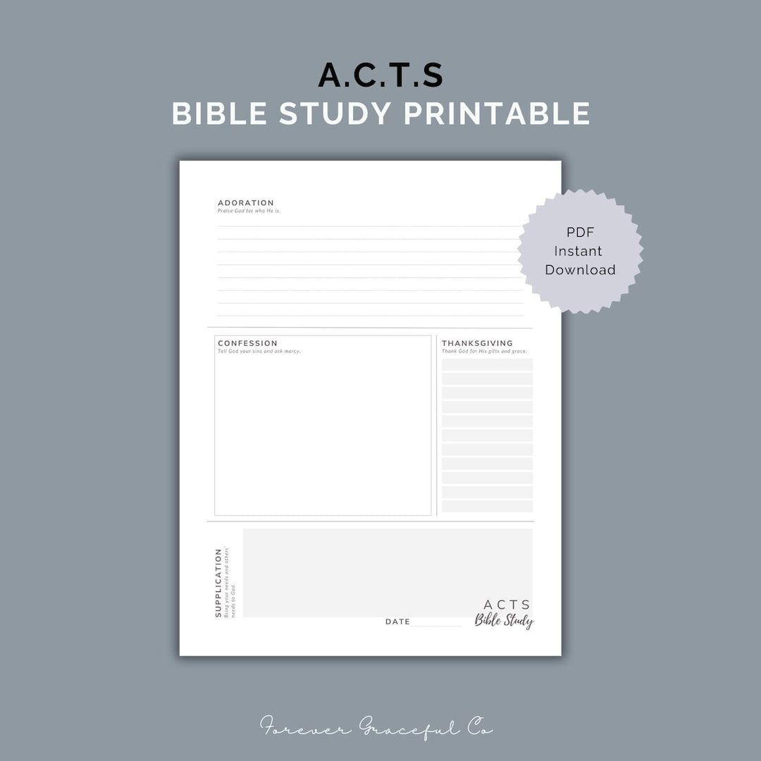 ACTS Bible Study Printable Template - Etsy