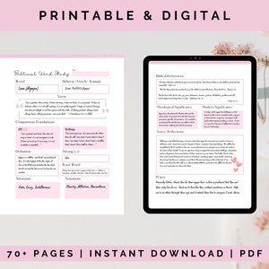 Biblical Word Study Printable Template - Etsy