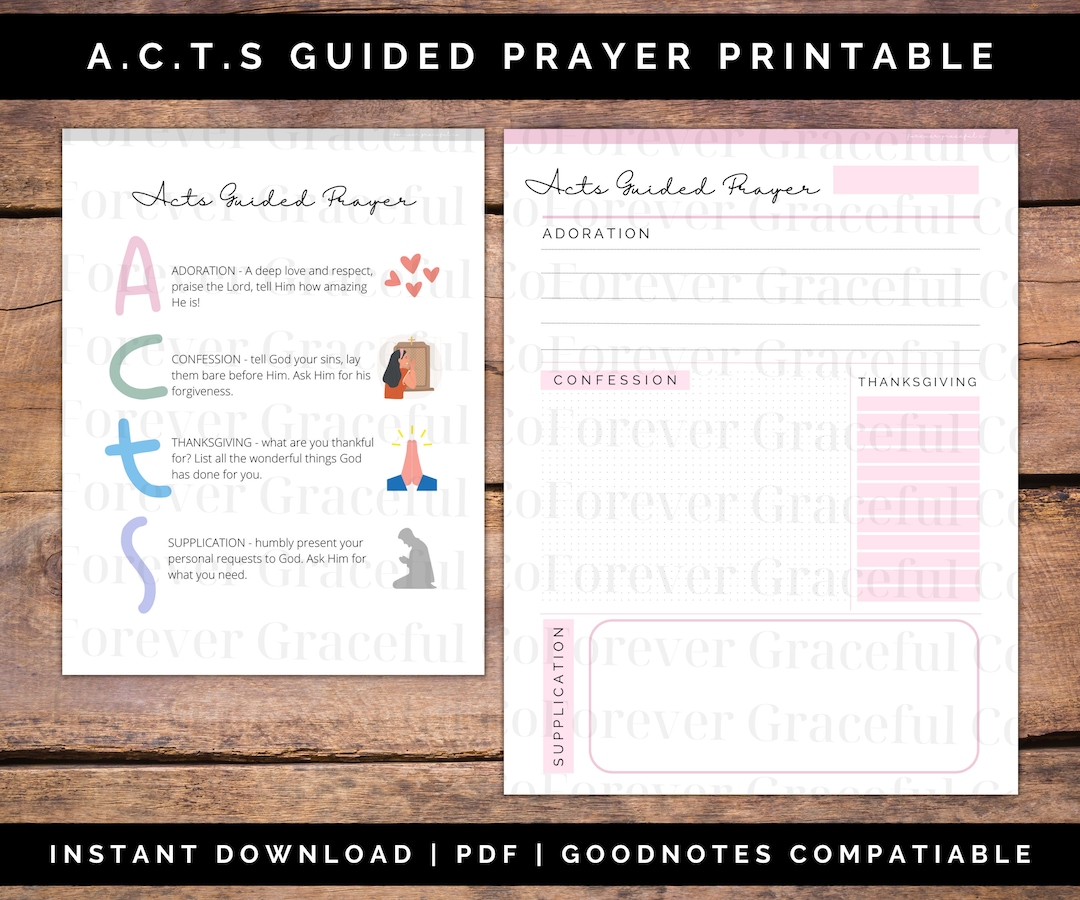 ACTS Guided Prayer Printable Template - Etsy