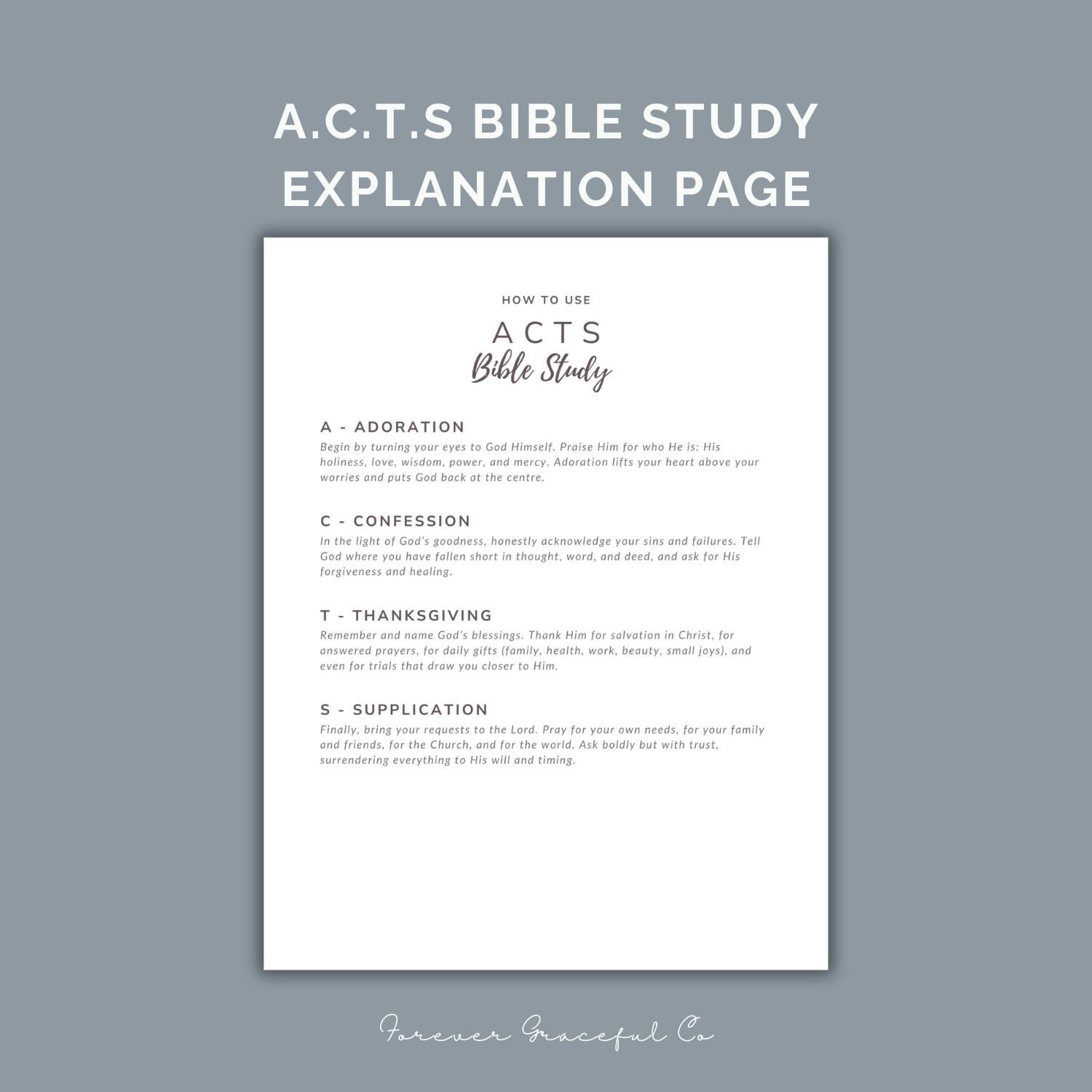 ACTS Bible Study Printable Template - Etsy