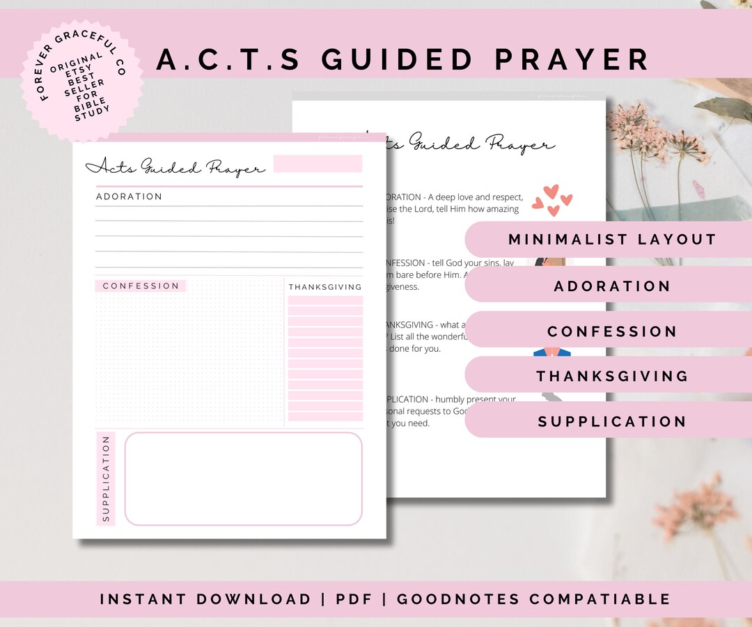 ACTS Guided Prayer Printable Template - Etsy