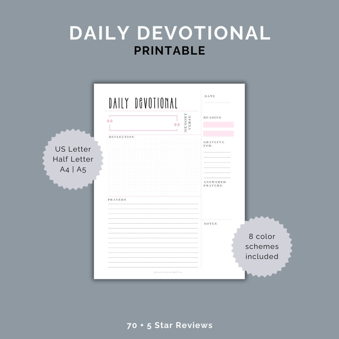 Daily Devotional Journal Printable - Etsy