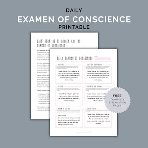 Catholic Daily Examen of Conscience - Etsy