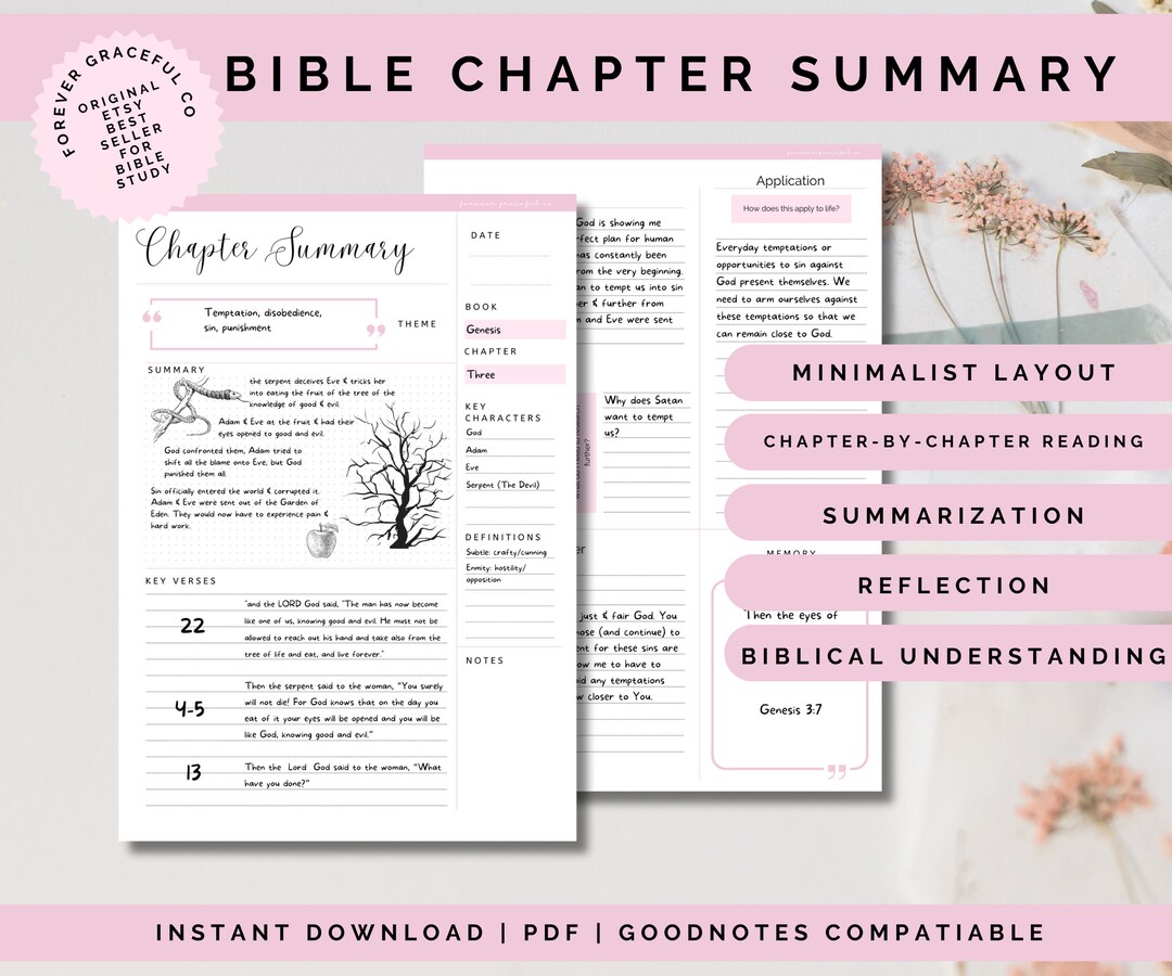 Bible Chapter Summary Printable Template - Etsy