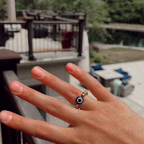 Gold Plated Stackable Rings Evil Eye Ring Stacking Ring - Etsy