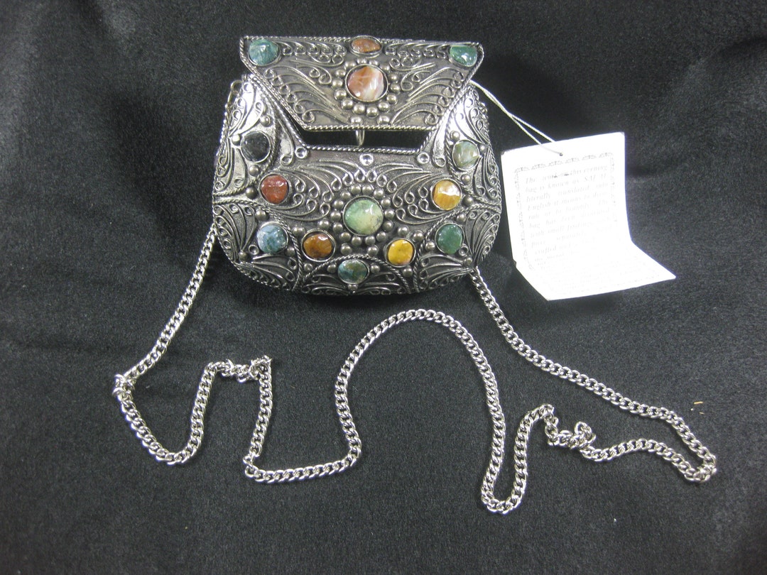 Sajai Metal Shoulder Bag With Stones - Etsy