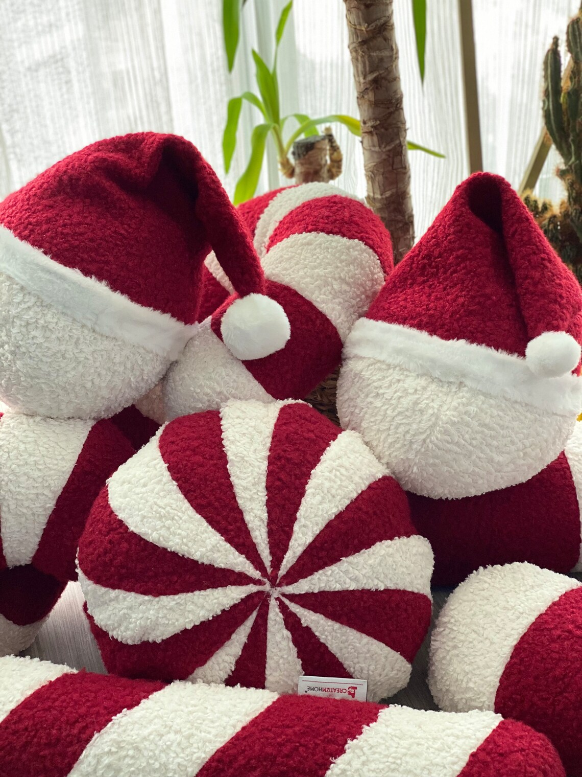 Christmas Santa Claus Pillow, Decorative Throw Pillow,soft Teddy Pillow ...