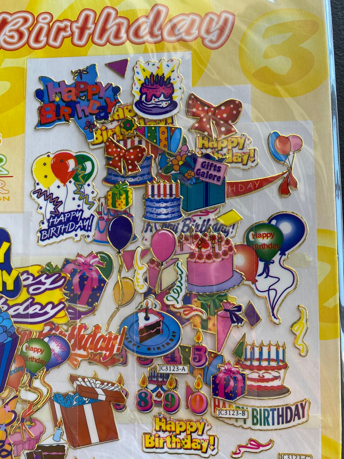 Vintage Foil Lined Stickers Birthday Sticker Set - Etsy