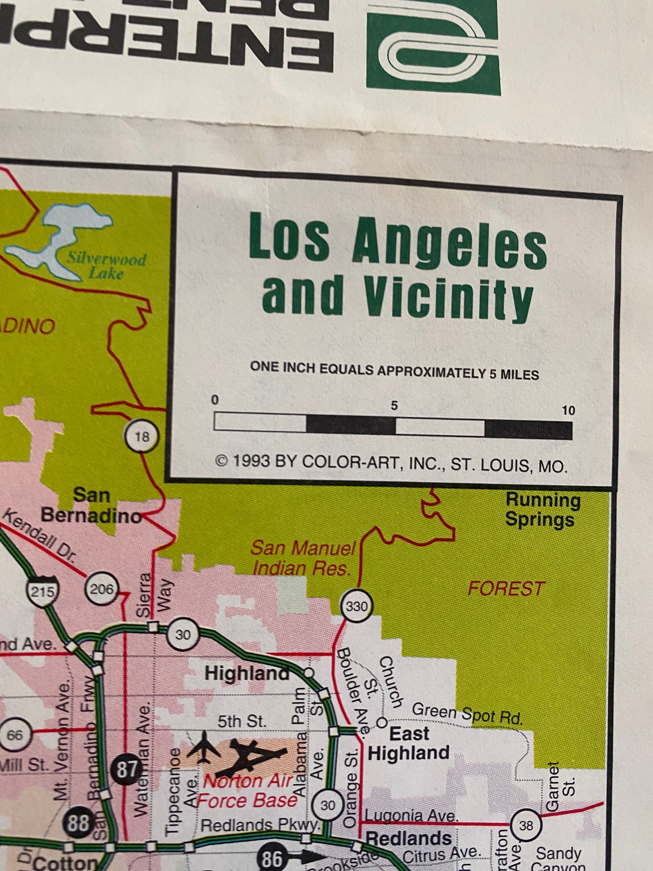 Vintage Enterprise Road Map of Southern California 1993 - Etsy
