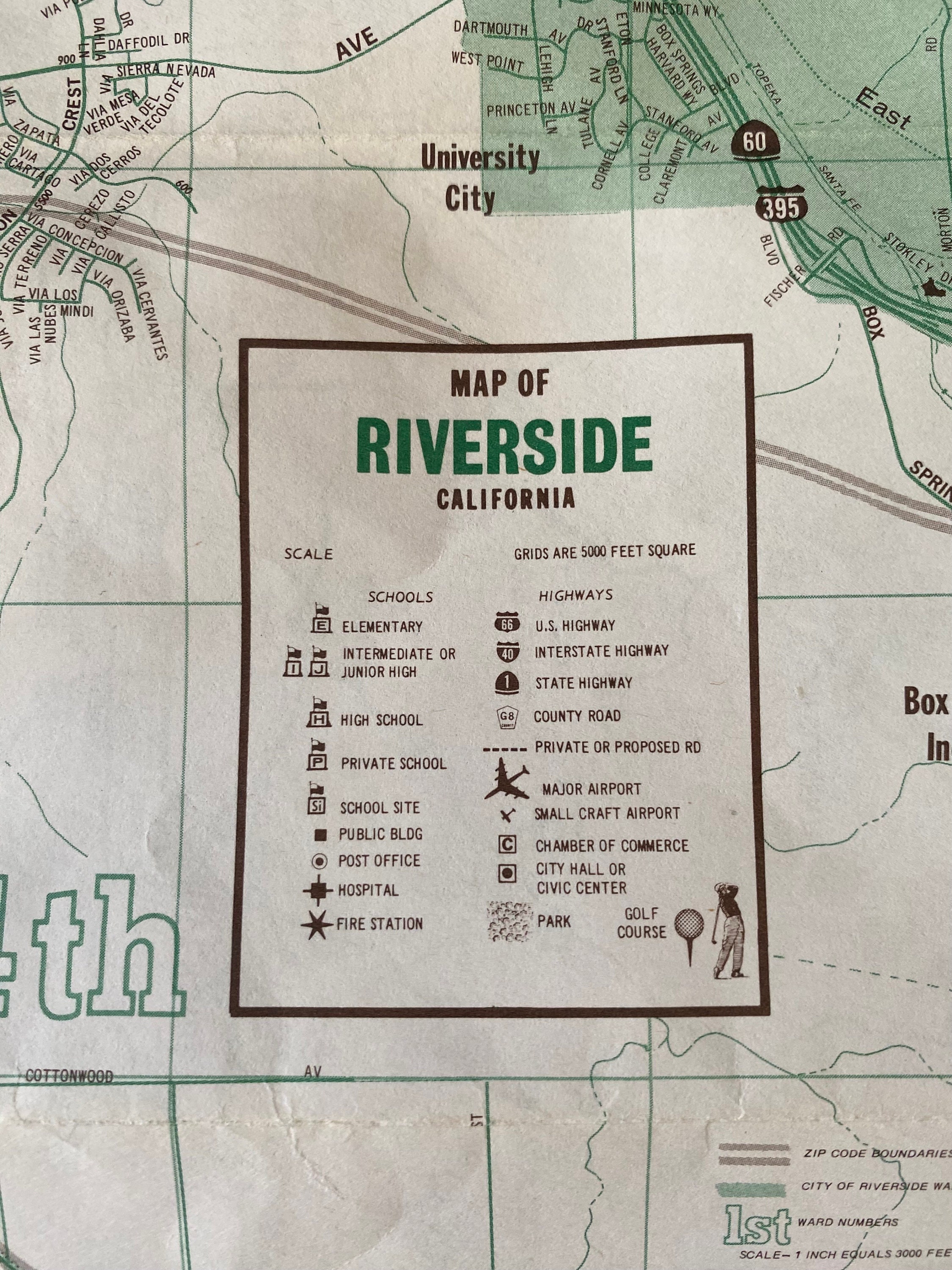 Vintage Riverside County and March Air Force Base Map and Street Guide ...