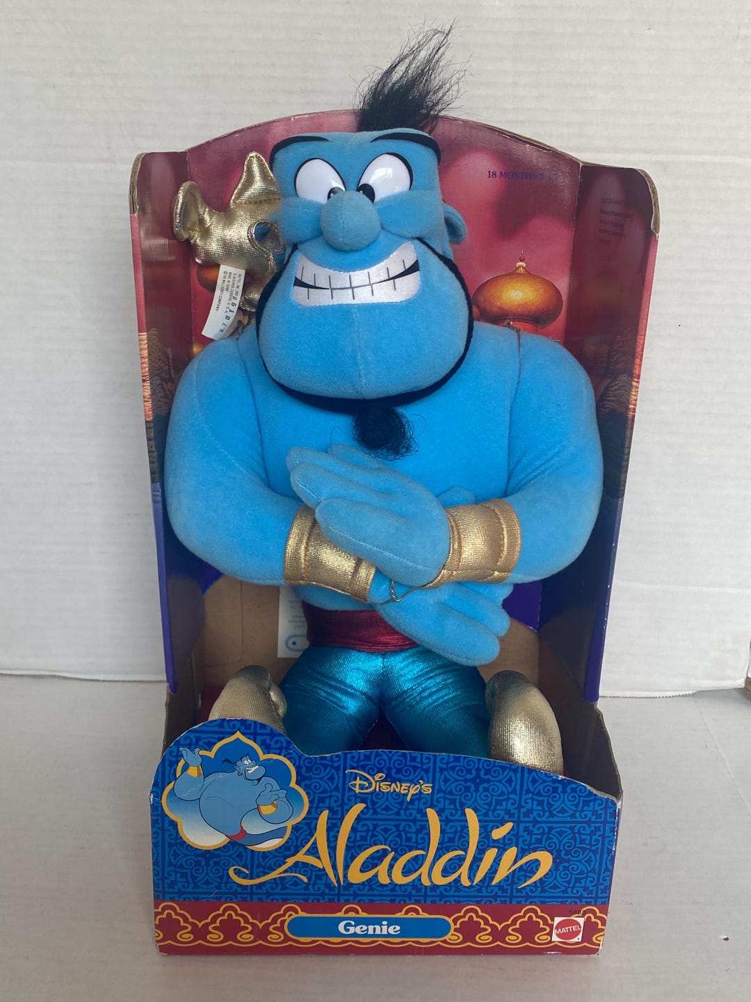 Vintage Genie Plush Disney Aladdin Poseable Plush 16" Mattel 1992 NIB ...