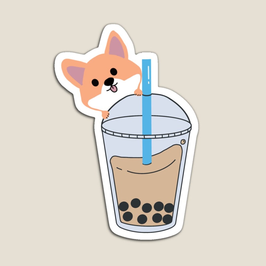 Corgi / Poodle Boba Die Cut Sticker - Etsy