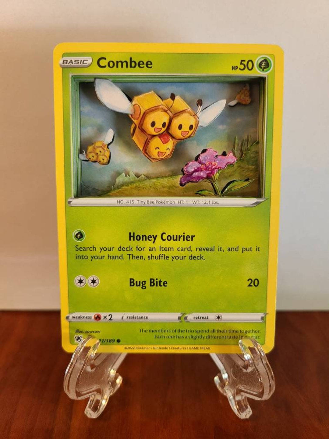 Pokemon TCG Custom 3D Card - Combee - Etsy