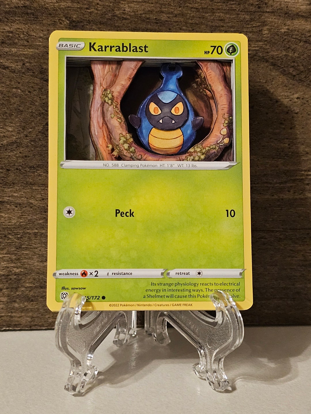 Pokemon TCG Custom 3D Card - Karrablast - Etsy